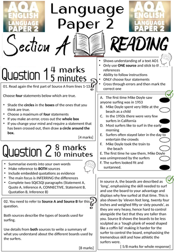 AQA Language Paper 2 revision with examples | Teaching Resources AQA Language Paper 2 revision with examples | Teaching Resources