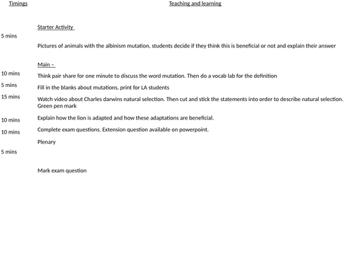 B13.2 Evolution by natural selection | Teaching Resources