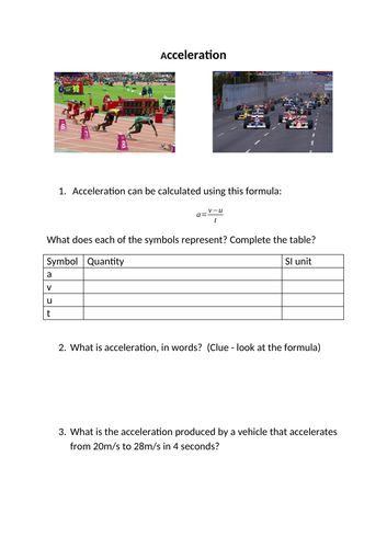 Acceleration | Teaching Resources