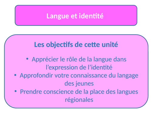 IB French B Langue et identité Oxford | Teaching Resources