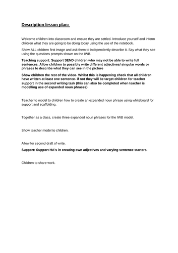 Y4- Setting description | Teaching Resources Y4- Setting description | Teaching Resources