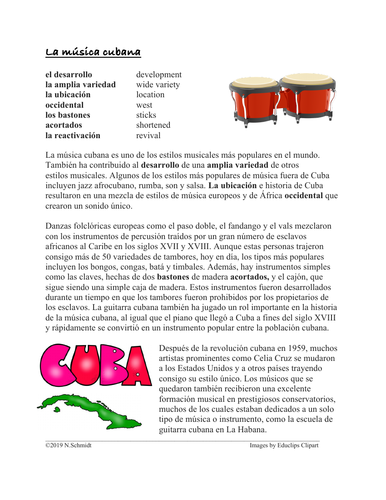 Música Cubana Lectura y Cultura: Spanish Reading on Cuban Music ...