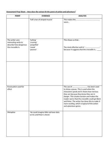 Bear Grylls extract - KS3 Reading skills - AO2 'how' question ...