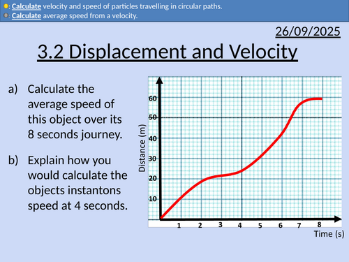 OCR AS level Physics: Displacement and Velocity | Teaching Resources