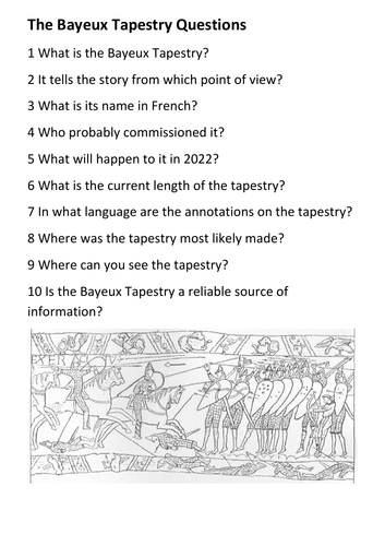 The Bayeux Tapestry Research Questions | Teaching Resources