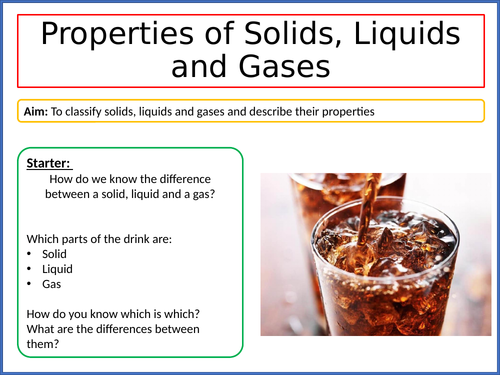 Properties of Solids, Liquids & Gases | Teaching Resources