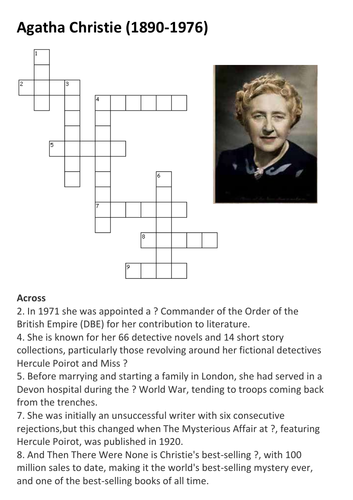 Agatha Christie Crossword | Teaching Resources
