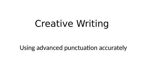 Creative Writing / Semi Colon | Teaching Resources