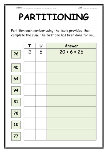 Partitioning - 2 page booklet | Teaching Resources