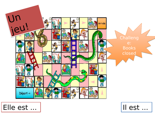 Fun FRENCH Snakes and ladders to revise ADJECTIVES (Expo1 - Je me ...