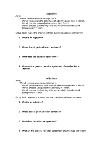 Secondary French resources