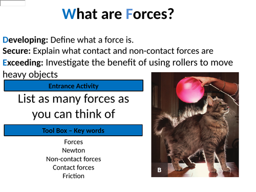Secondary force and motion resources