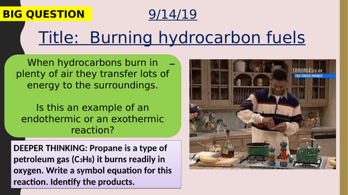 AQA new specification-Burning hydrocarbon fuels-C9.3 | Teaching Resources