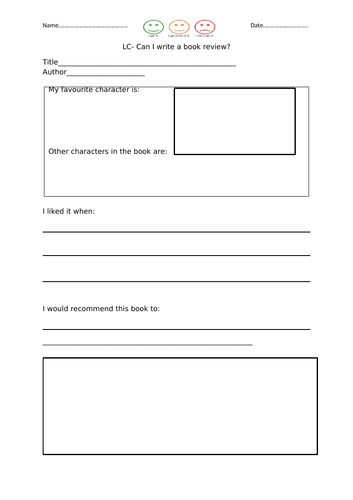 book review template | Teaching Resources