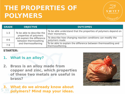NEW AQA GCSE (2016) Chemistry - The properties of polymers | Teaching ...