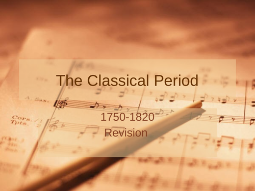 GCSE Music: Classical Period Characteristics Revision Guide with ...