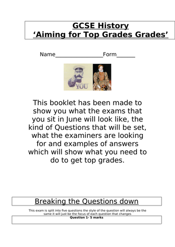 Exam Technique Guide: Elizabeth History GCSE | Teaching Resources Exam Technique Guide: Elizabeth History GCSE | Teaching Resources