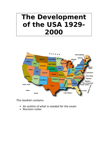 REVISION GUIDE: USA History Eduqas GCSE | Teaching Resources REVISION GUIDE: USA History Eduqas GCSE | Teaching Resources