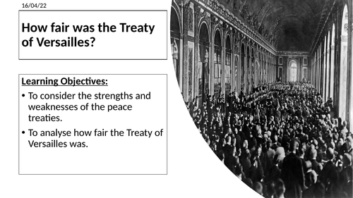 AQA: How fair was the Treaty of Versailles | Teaching Resources