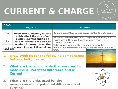 NEW AQA GCSE (2016) Physics - Current & Charge | Teaching Resources