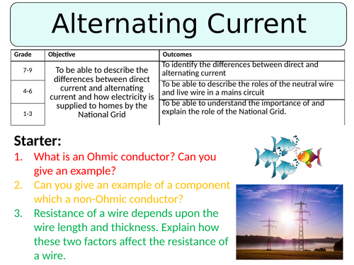 NEW AQA GCSE (2016) Physics - Alternating Current | Teaching Resources NEW AQA GCSE (2016) Physics - Alternating Current | Teaching Resources