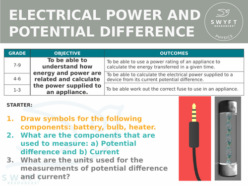 NEW AQA GCSE (2016) Physics - Electrical Power & Potential Difference ...