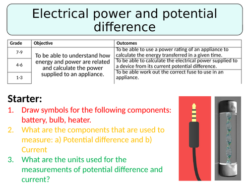 NEW AQA GCSE (2016) Physics - Electrical Power & Potential Difference ... NEW AQA GCSE (2016) Physics - Electrical Power & Potential Difference ...