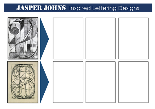 Jasper Johns Lettering Worksheet | Teaching Resources
