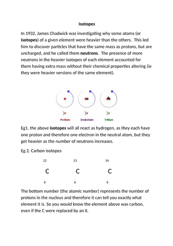 Isotopes | Teaching Resources