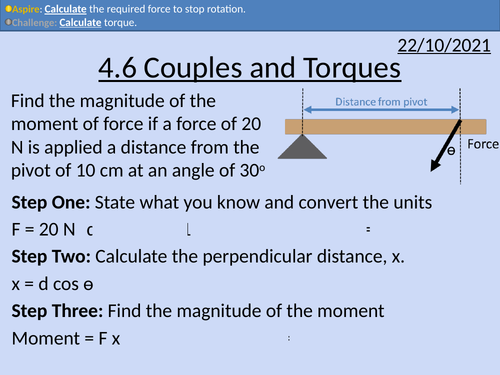 OCR AS level Physics: Couples and Torques | Teaching Resources
