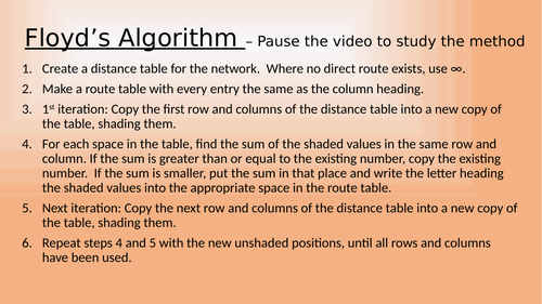 Floyd's Algorithm | Teaching Resources Floyd's Algorithm | Teaching Resources