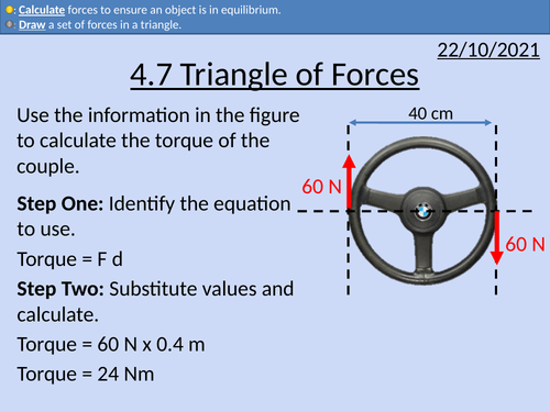 OCR AS level Physics: Triangle of Forces | Teaching Resources