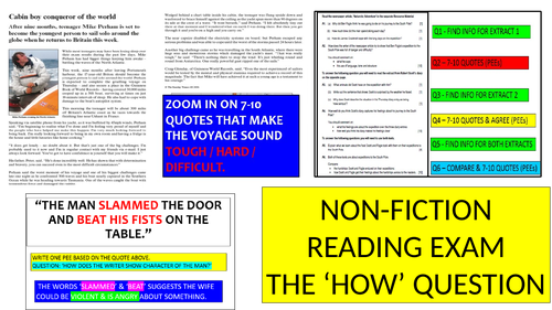 Paper 2 Reading exam PowerPoint - The 'HOW' question - GCSE English ...