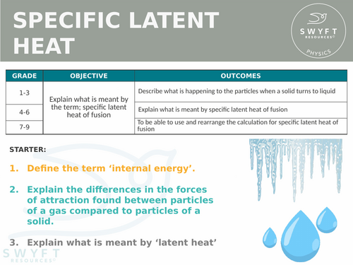 NEW AQA GCSE (2016) Physics - Specific Latent Heat | Teaching Resources