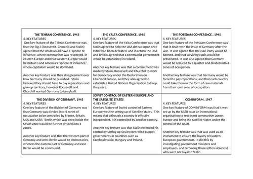 GCSE AND IGCSE COLD WAR REVISION CARDS | Teaching Resources GCSE AND IGCSE COLD WAR REVISION CARDS | Teaching Resources