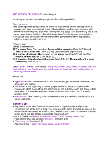 OCR RELIGIOUS STUDIES- Person of Jesus NOTES | Teaching Resources