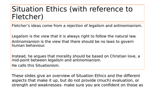 Overview of Situation Ethics | Teaching Resources