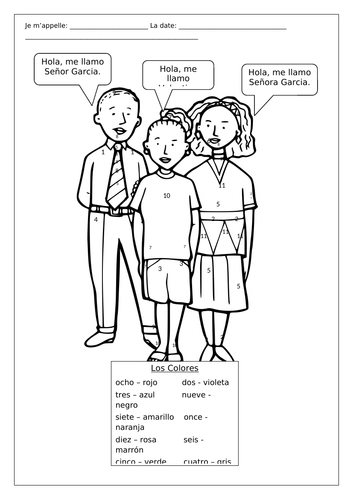 SPANISH COLOURS - LOS COLORES - COLOUR BY NUMBERS | Teaching Resources