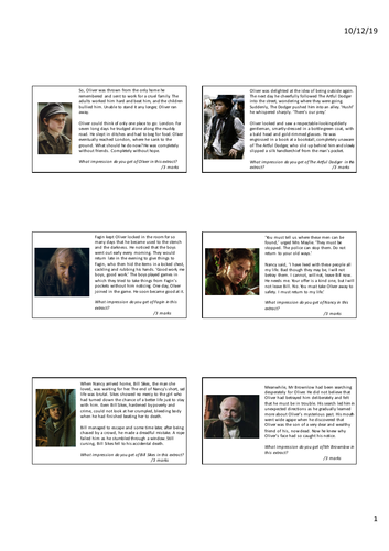 Year 6 - Character Inferences - Oliver Twist | Teaching Resources Year 6 - Character Inferences - Oliver Twist | Teaching Resources