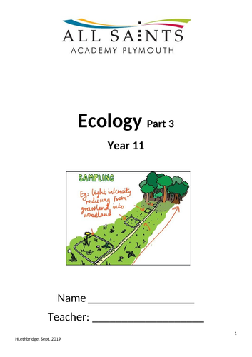 Middle school ecology resources