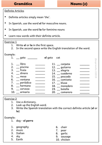 Resources In Spanish