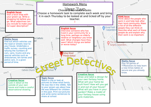 Street Detectives homework grid | Teaching Resources