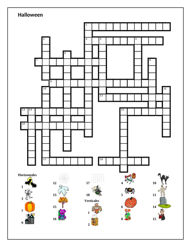 Halloween in Spanish Crossword and Wordsearch | Teaching Resources
