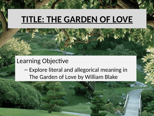 The Garden of Love Blake | Teaching Resources