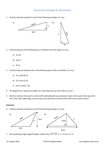 Pythagoras Worksheet | Teaching Resources Pythagoras Worksheet | Teaching Resources