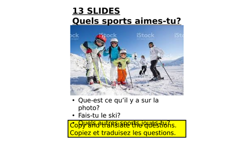 French 13 SLIDES opinions about sports | Teaching Resources
