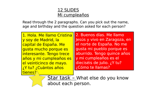 Spanish SLIDES 12 Birthday & Months | Teaching Resources