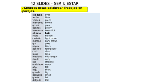 SPANISH 42 SLIDES SER & ESTAR | Teaching Resources
