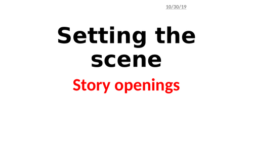 Story openings | Teaching Resources
