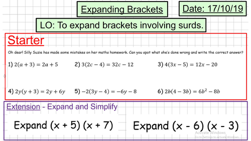 Secondary surds resources